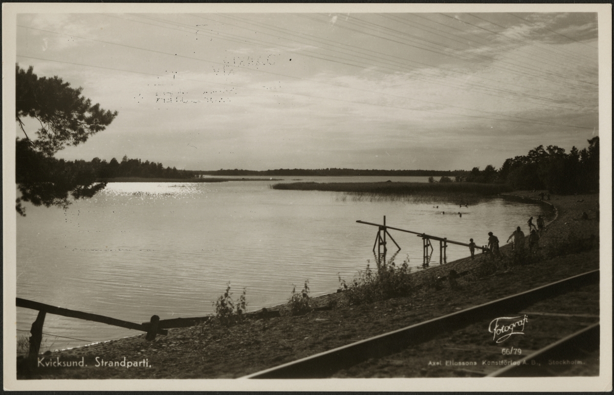 Strandparti från Kvicksund. - Järnvägsmuseet / DigitaltMuseum