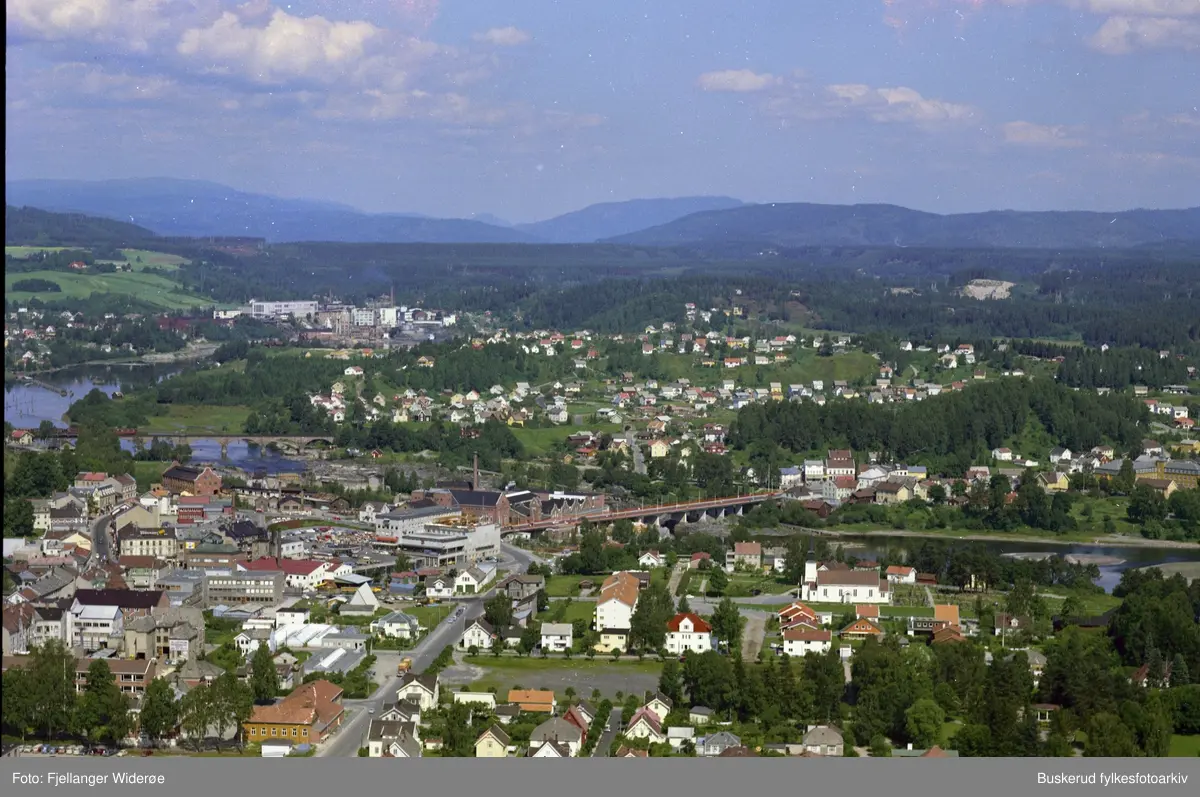 Hønefoss sentrum Kongensgate, Livbanen, Hønefoss bru, Norder Torv ...