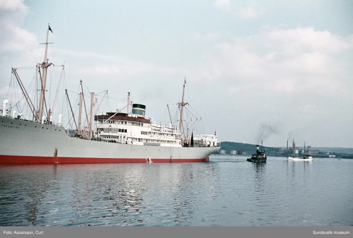 Lastfartyg i Sundsvalls hamn. - Sundsvalls museum / DigitaltMuseum